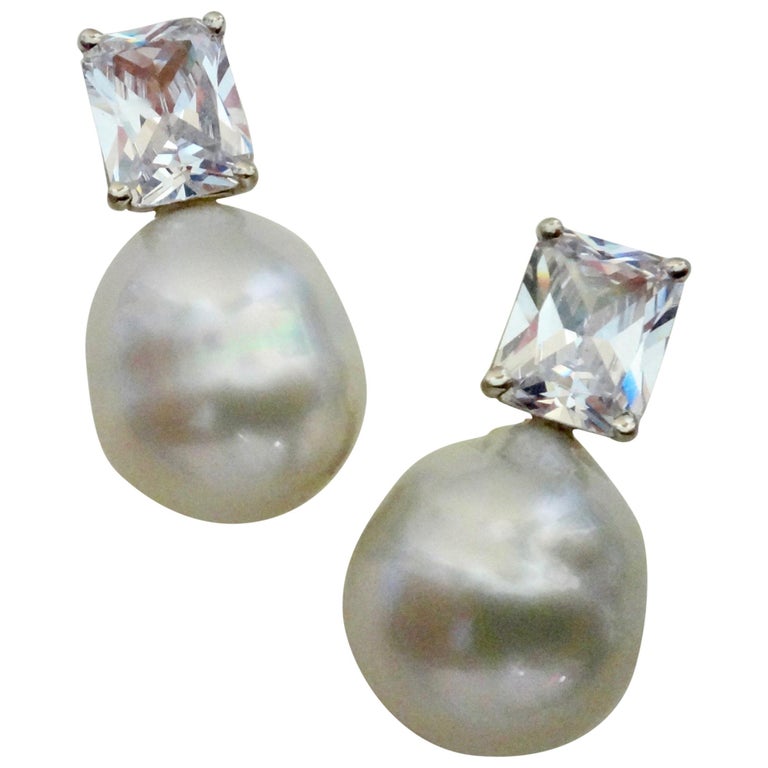 Michael Kneebone Baroque Paspaley South Seas Pearl White Sapphire ...