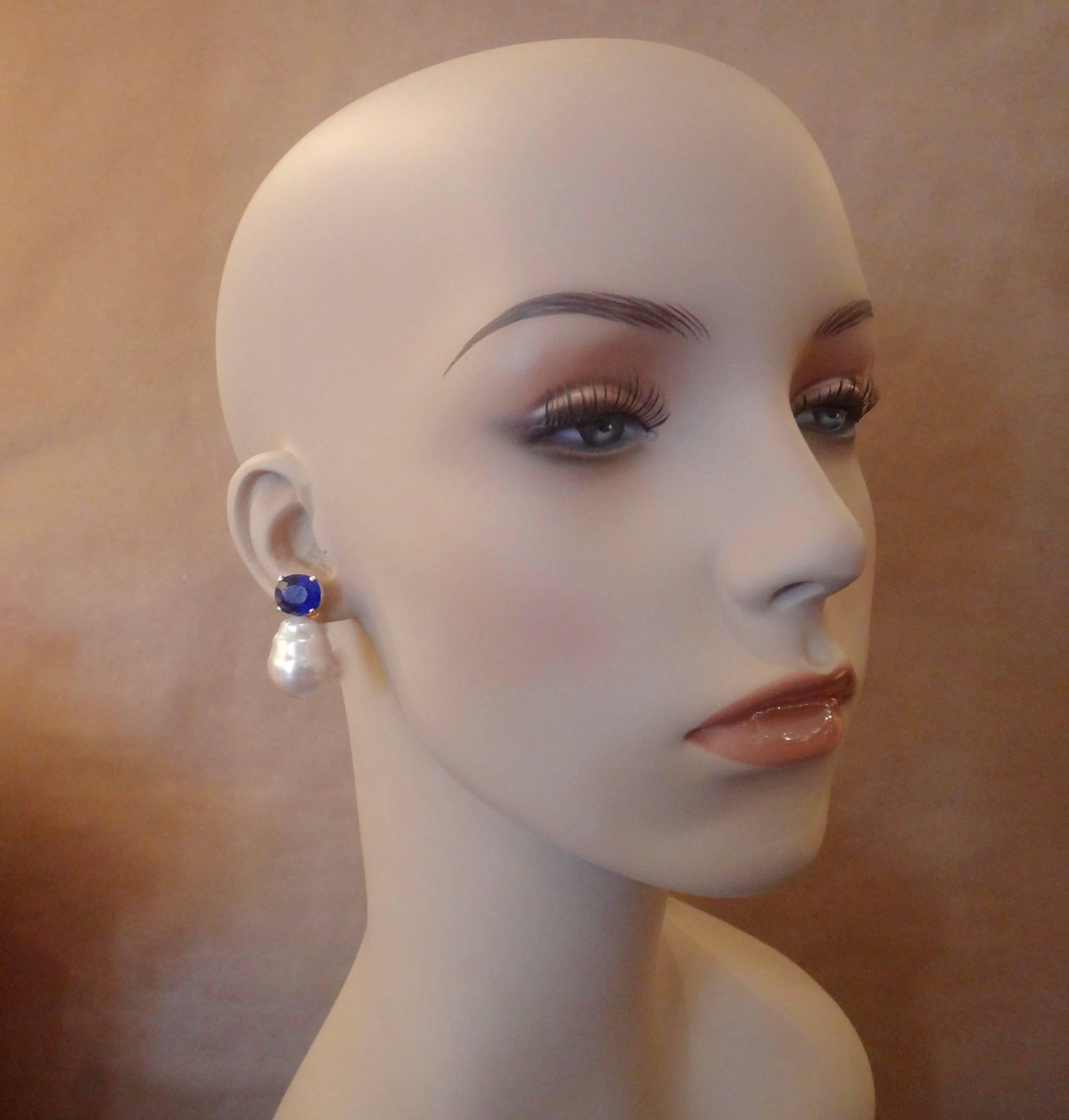 Michael Kneebone Blue Sapphire Paspaley Baroque South Seas Pearl ...