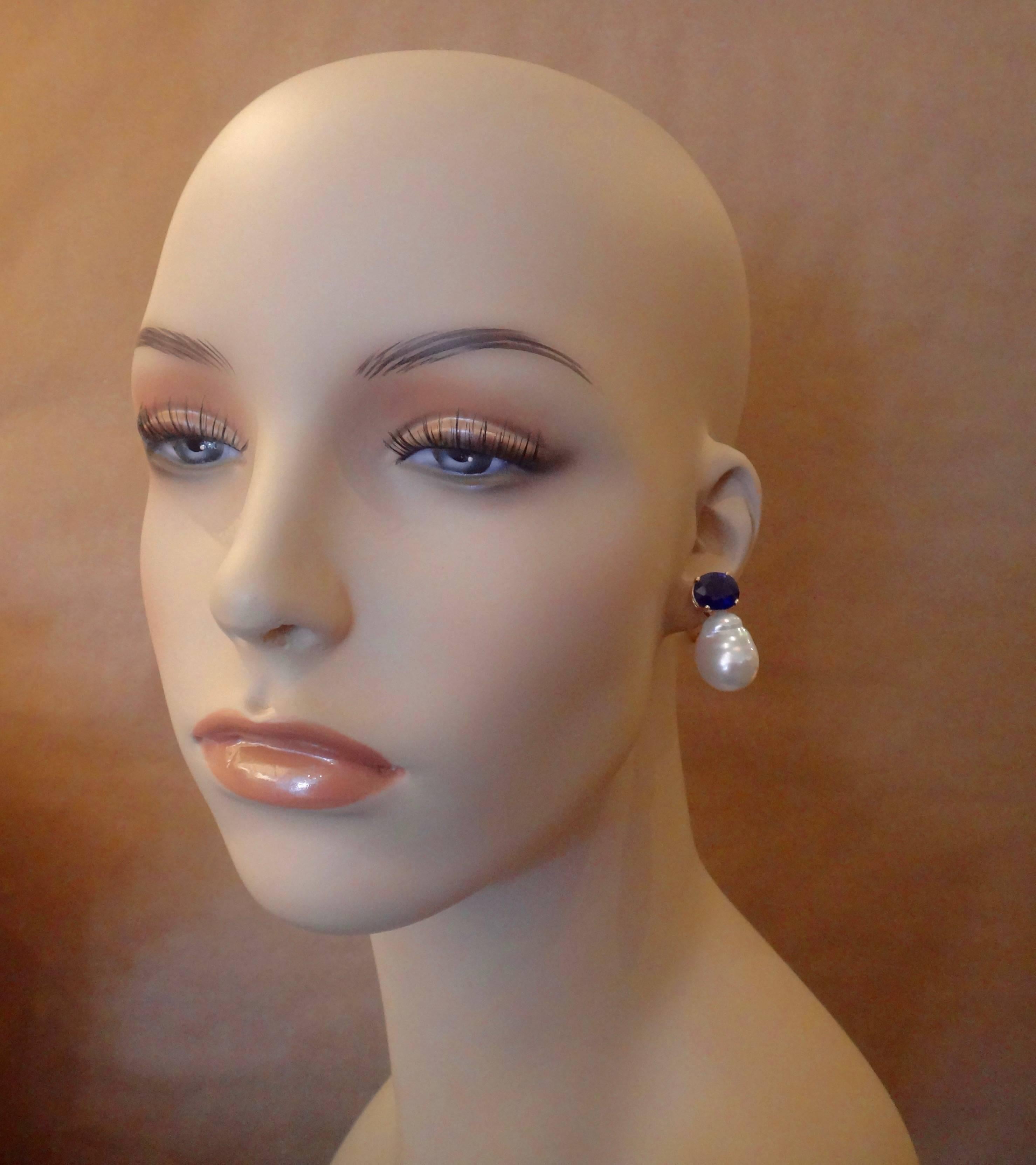 Michael Kneebone Blue Sapphire Paspaley Baroque South Seas Pearl ...