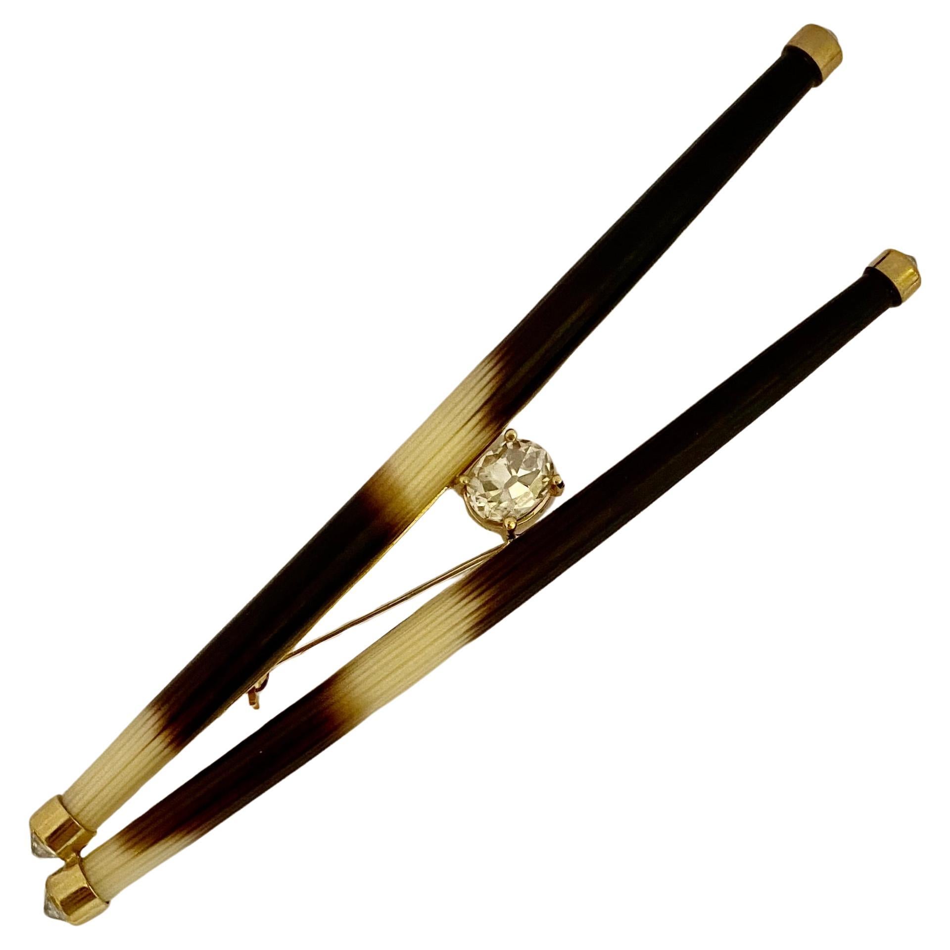 Michael Kneebone Lab Grown Diamond African Porcupine Quill Brooch For ...