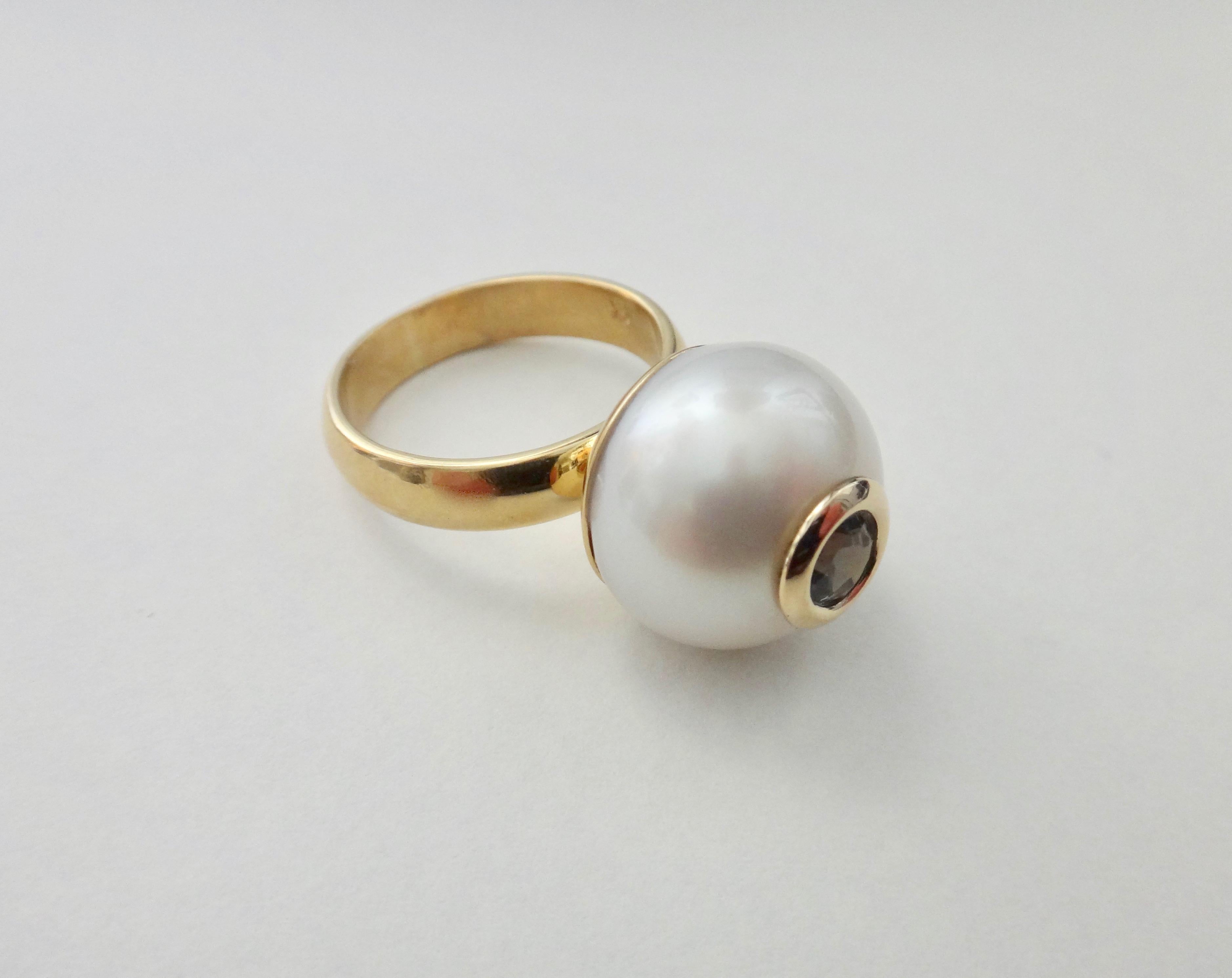 Michael Kneebone Paspaley South Seas Pearl Gray Spinel Leah Ring at ...