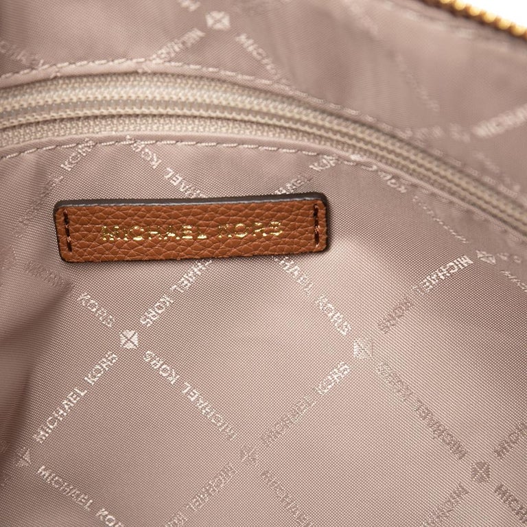 Michael Kors Beige/Brown Signature Canvas and Leather Shoulder Bag For ...