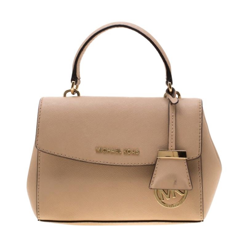 Michael Kors Beige Leather Extra Small Ava Crossbody Bag For Sale at ...