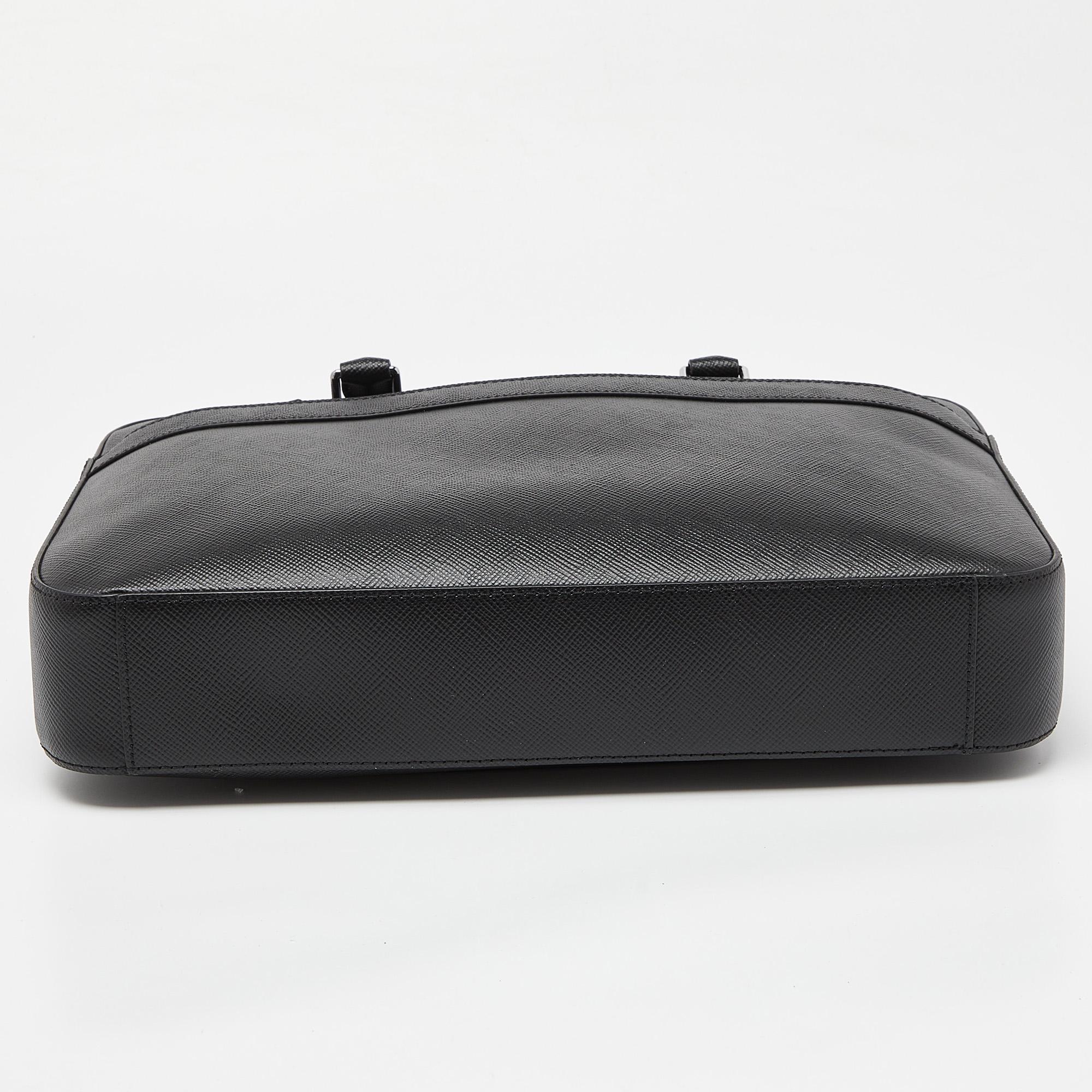 Michael Kors Black Leather Cooper Double Zip Casual Briefcase For Sale ...