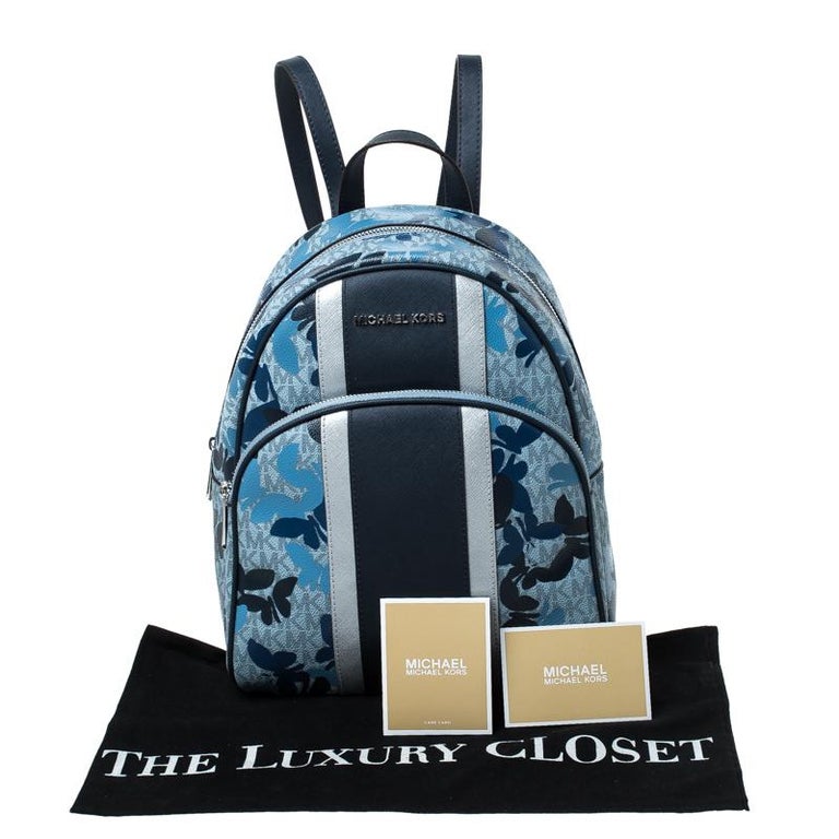 Michael Kors Blue Butterfly Monogram Coated Canvas Medium Abbey ...