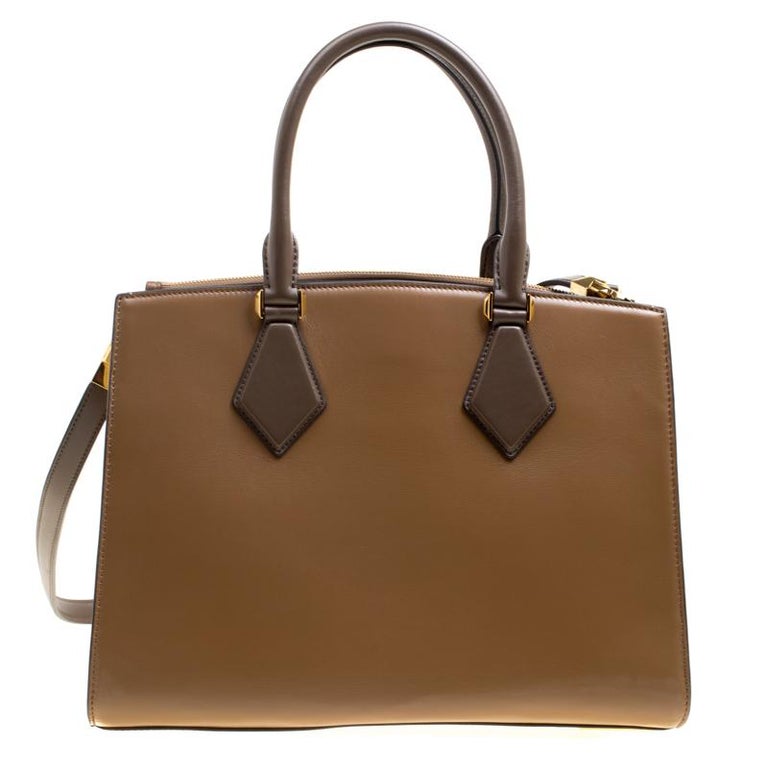 Michael Kors Collection Brown/Tri Color Leather Large Casey Satchel For ...