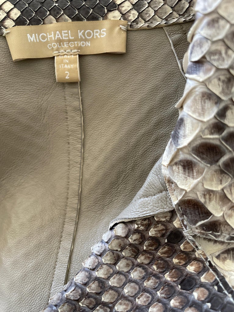 Michael Kors Collection Genuine Snake Skin Jacket For Sale at 1stDibs