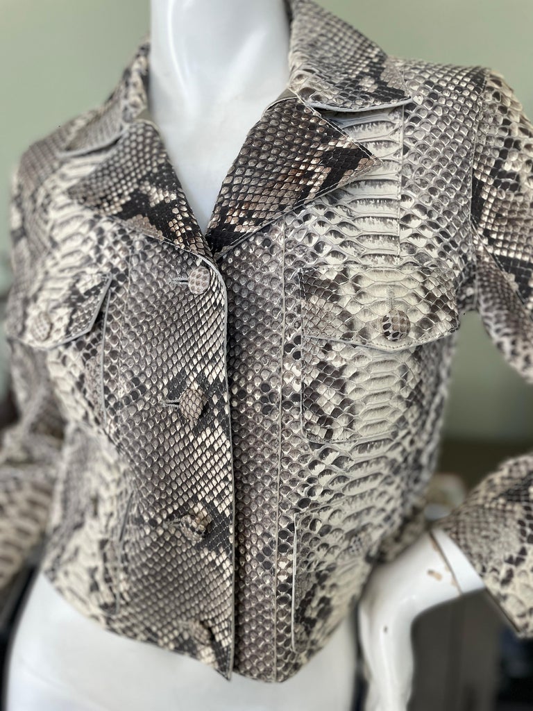 Michael Kors Collection Genuine Snake Skin Jacket For Sale at 1stDibs