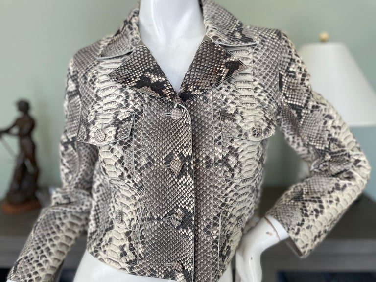 Michael Kors Collection Genuine Snake Skin Jacket For Sale at 1stDibs