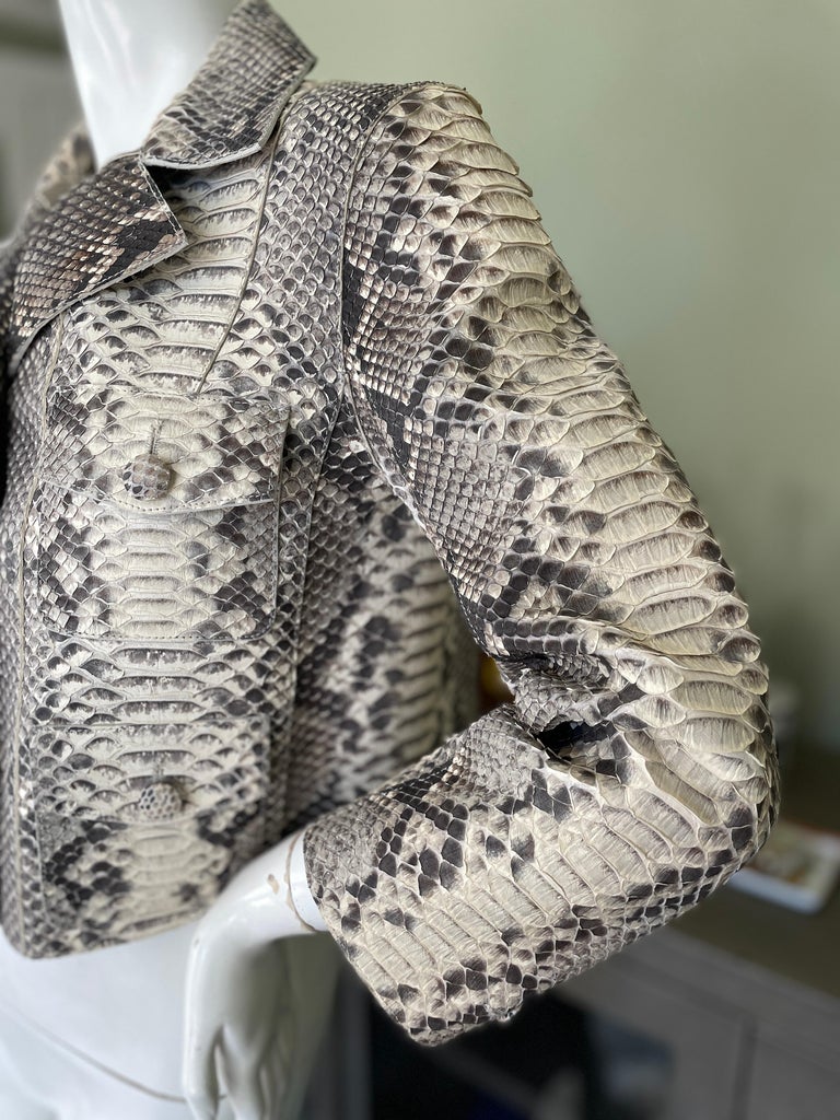 Michael Kors Collection Genuine Snake Skin Jacket For Sale at 1stDibs
