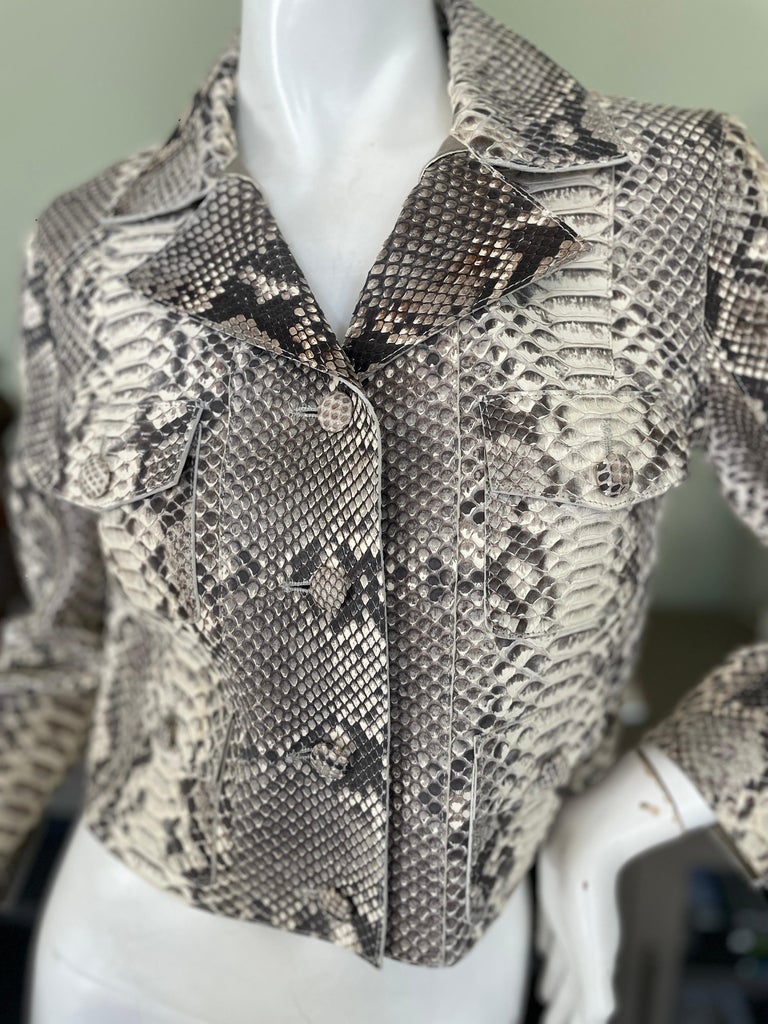 Michael Kors Collection Genuine Snake Skin Jacket For Sale at 1stDibs