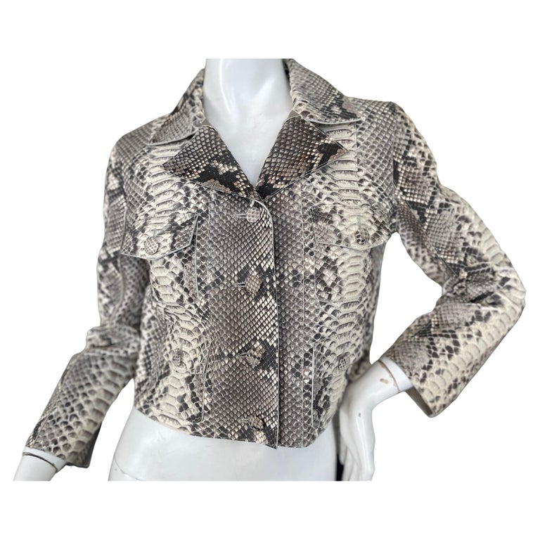 Michael Kors Collection Genuine Snake Skin Jacket For Sale at 1stDibs