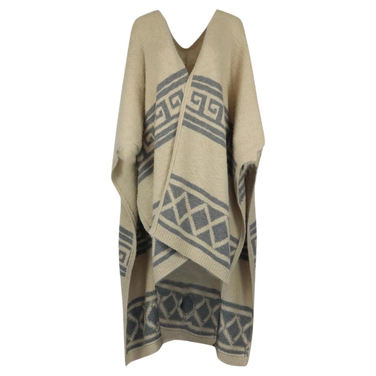 Michael Kors Intarsia Wool Blend Cape One Size For Sale at 1stDibs