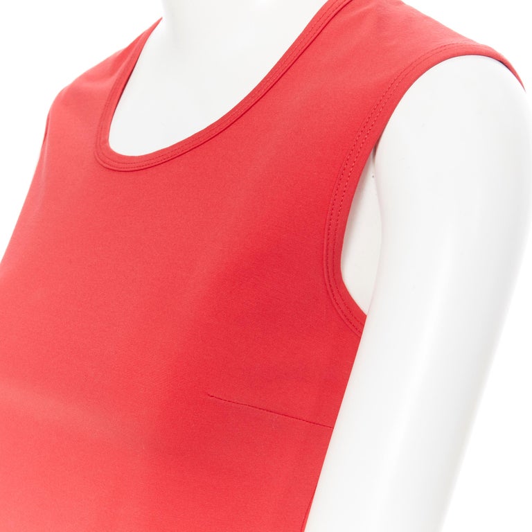 MICHAEL KORS red cotton blend scoop neck sleeveless vest top S For Sale at 1stDibs