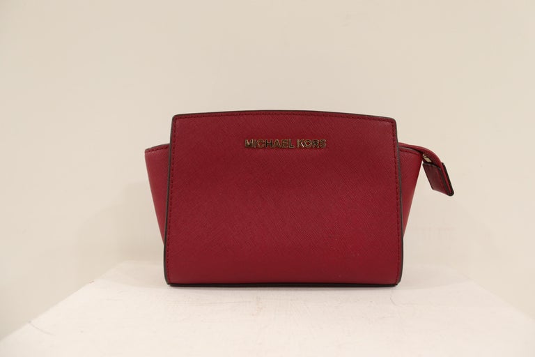 Michael Kors red leather shoulder bag at 1stDibs