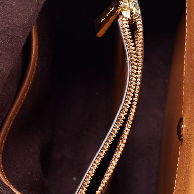 Michael Kors Tan Leather Cece Chain Top Handle Bag For Sale at 1stDibs