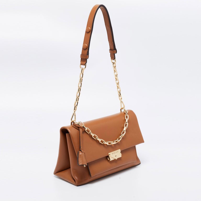 Michael Kors Tan Leather Cece Chain Top Handle Bag For Sale at 1stDibs