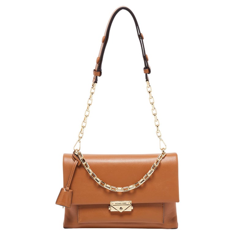 Michael Kors Tan Leather Cece Chain Top Handle Bag For Sale at 1stDibs