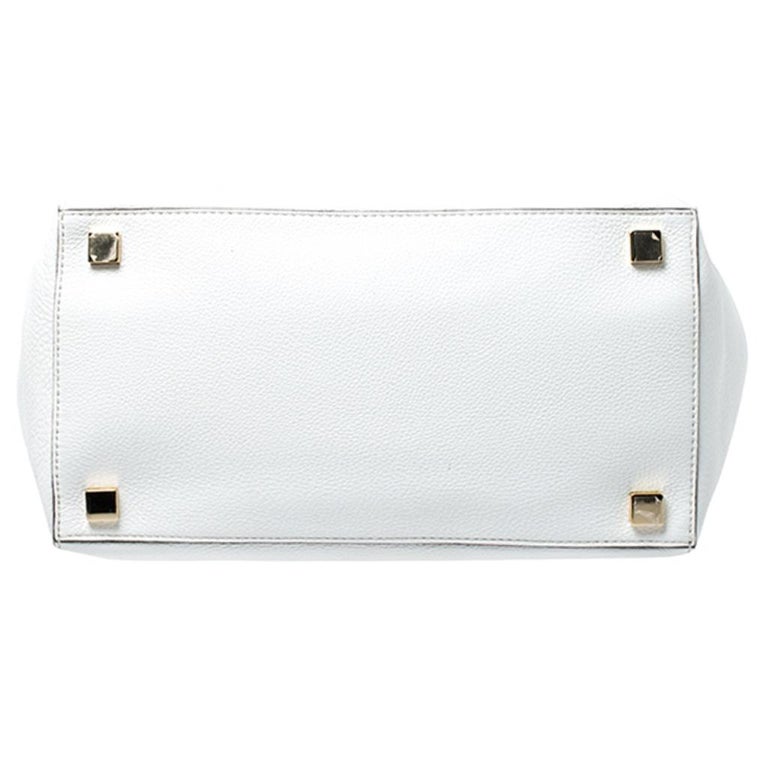 Michael Kors White Soft Leather Miranda Tote at 1stDibs | michael kors ...