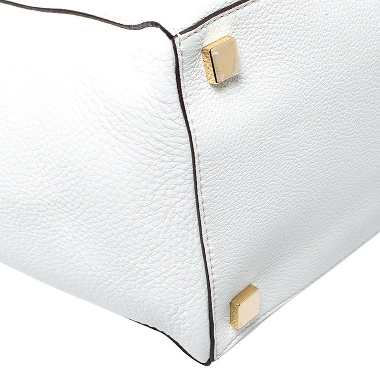 Michael Kors White Soft Leather Miranda Tote at 1stDibs | michael kors ...