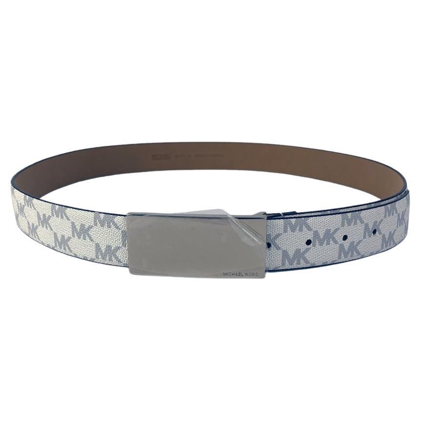 Michael Kors XL White Monogram Belt For Sale at 1stDibs
