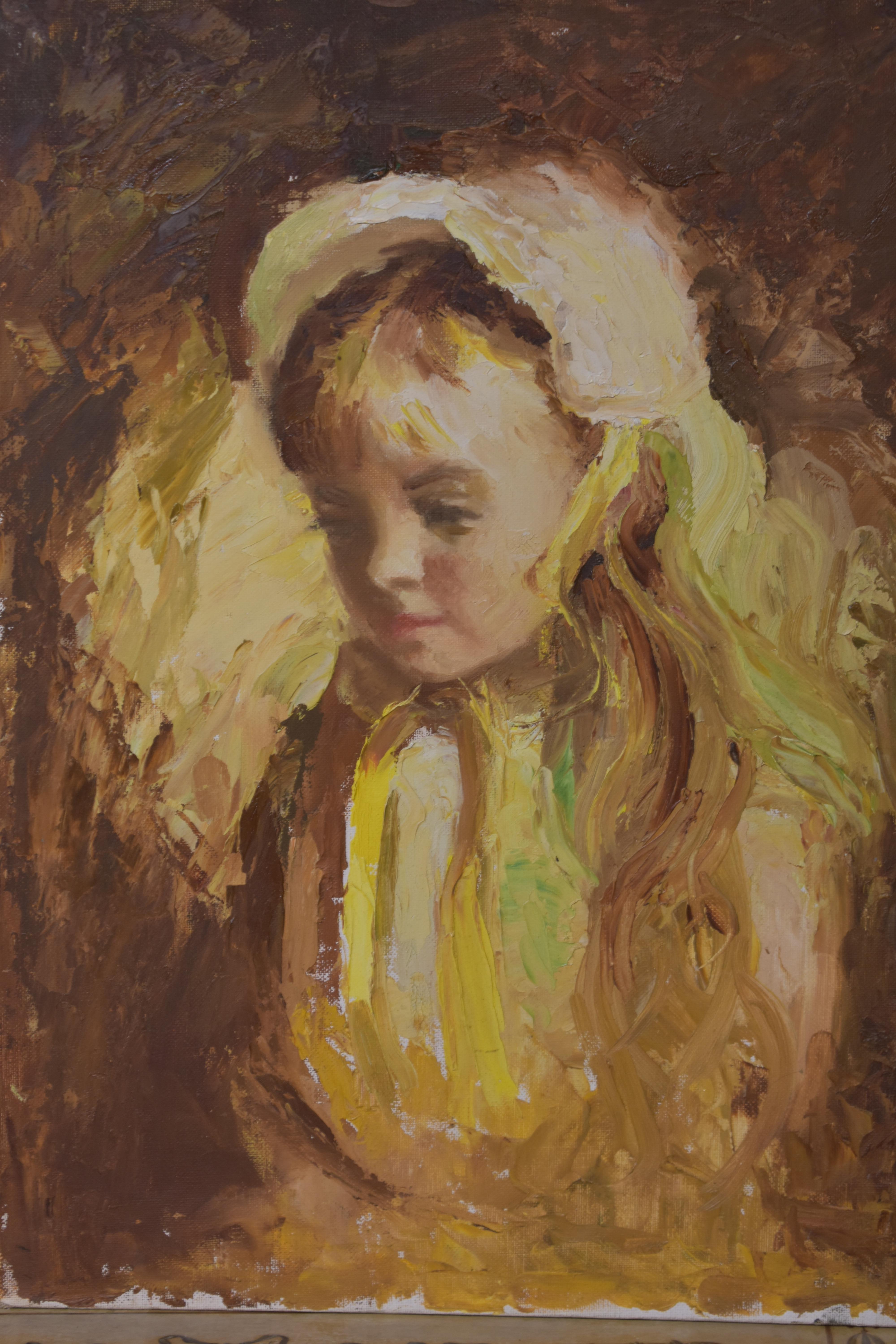 William J. Schultz - Outdoor Figure Study, Oil Painting by William J ...