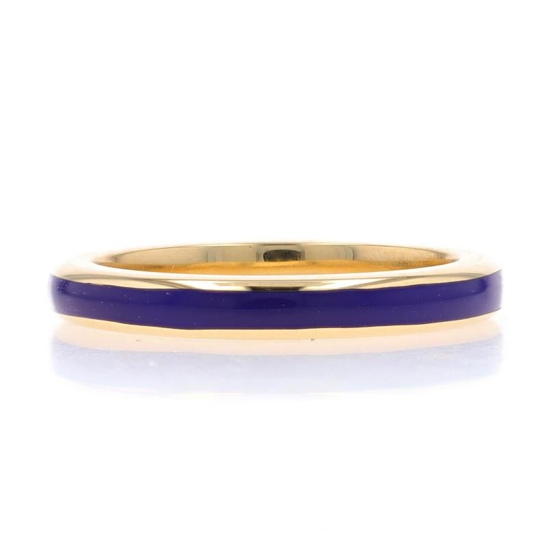 Michael M Chroma Blue Enamel Band - Yellow Gold 14k Stripe Stack Ring ...