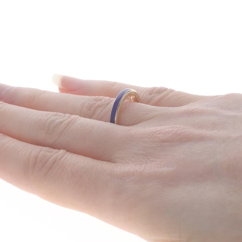 Michael M Chroma Blue Enamel Band - Yellow Gold 14k Stripe Stack Ring ...