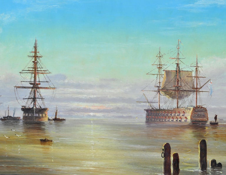 Michael Matthews - Shipping on a Calm Sea - English Oil on Panel ...