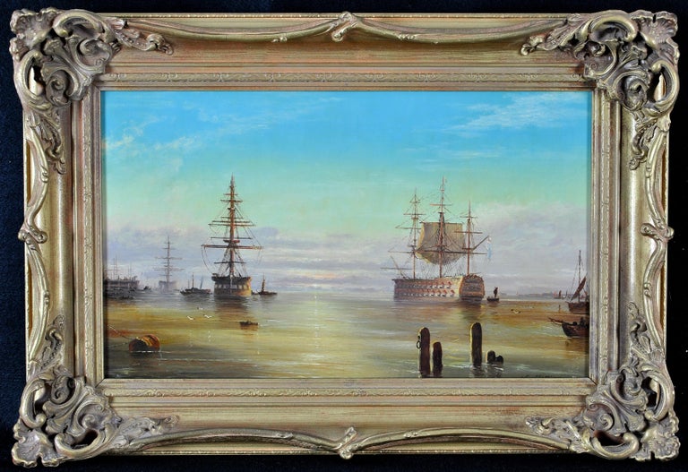Michael Matthews - Shipping on a Calm Sea - English Oil on Panel ...