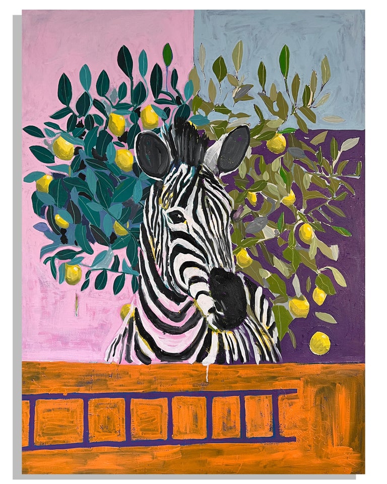 michael mellia - Zebra with Lemon Tree For Sale at 1stDibs