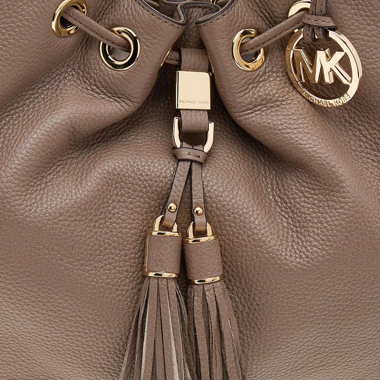 MICHAEL Michael Kors Brown Leather Large Camden Drawstring Shoulder Bag ...