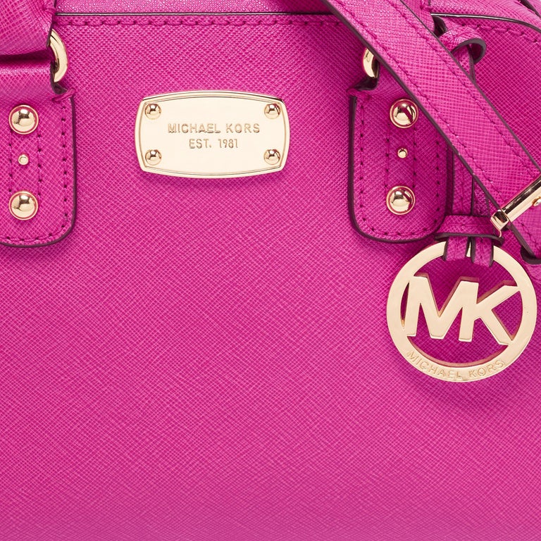 MICHAEL Michael Kors Fuchsia Leather Mini Cindy Satchel For Sale at 1stDibs