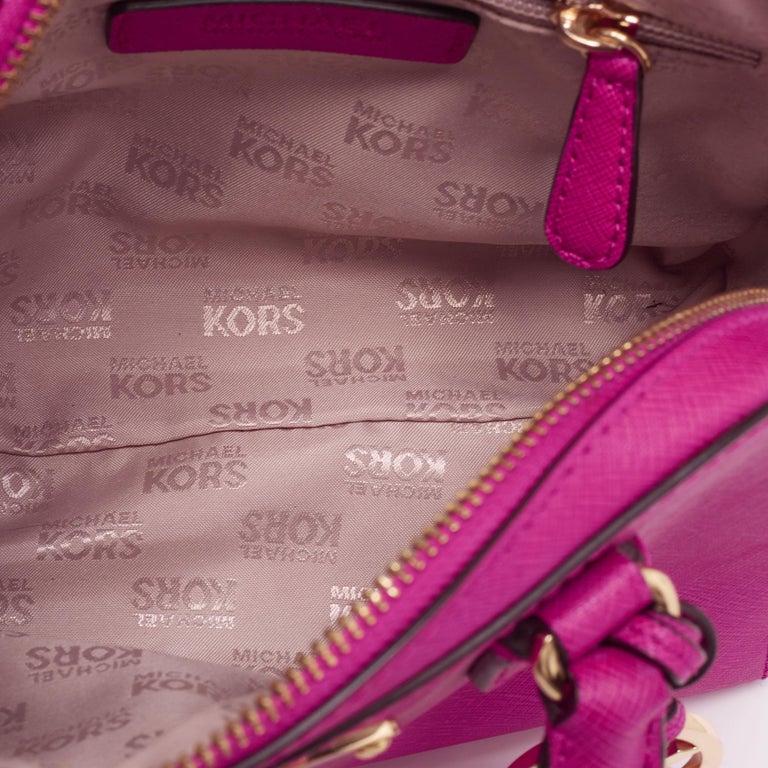 MICHAEL Michael Kors Fuchsia Leather Mini Cindy Satchel For Sale at 1stDibs