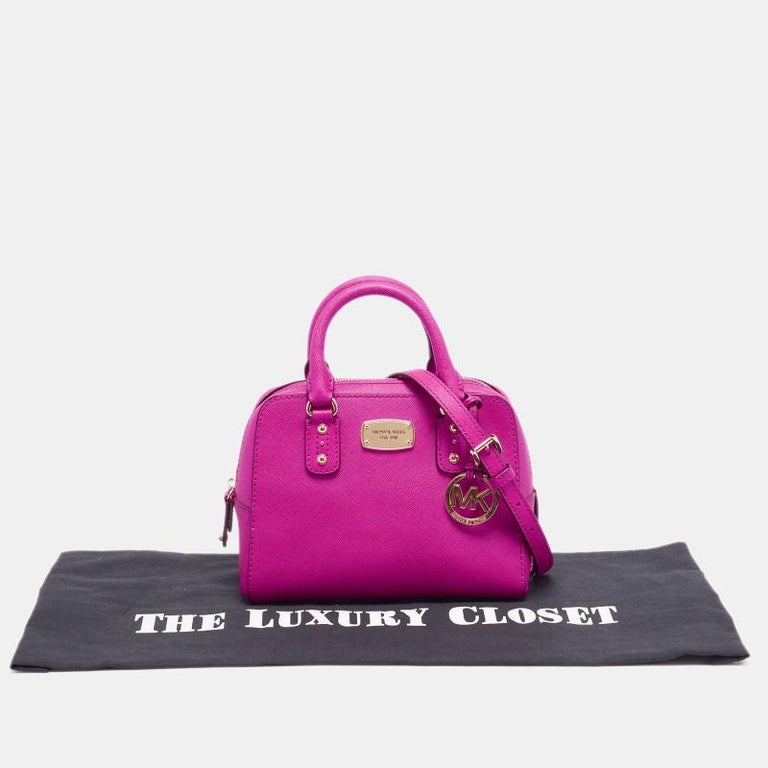 MICHAEL Michael Kors Fuchsia Leather Mini Cindy Satchel For Sale at 1stDibs