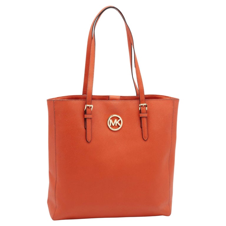 Michael Michael Kors Orange Leather Large Jet Set Travel Tote For Sale ...