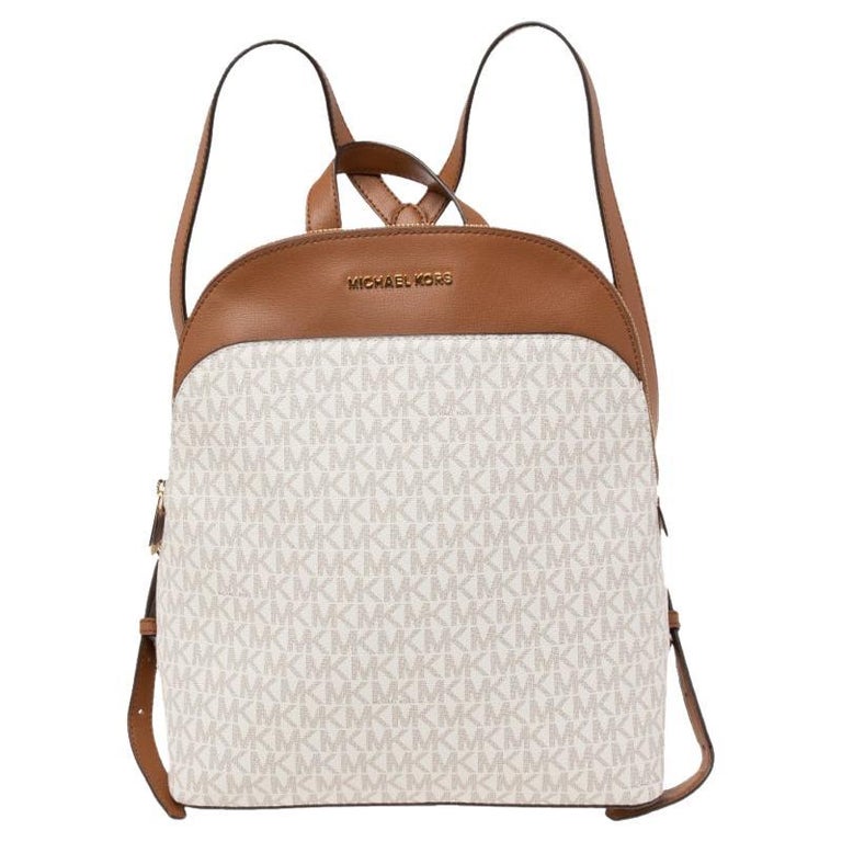 MICHAEL Michael Kors Signature Coated Canvas And Leather Large Emmy Backpack For Sale at 1stDibs