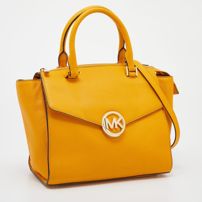 MICHAEL Michael Kors Yellow Leather Hudson Satchel For Sale at 1stDibs
