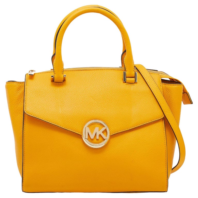MICHAEL Michael Kors Yellow Leather Hudson Satchel For Sale at 1stDibs