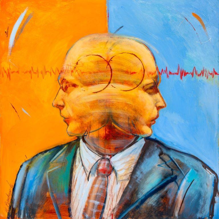 Michael Paraskevas Figural Composition Acrylic For Sale at 1stDibs