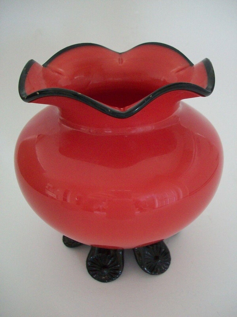 Michael Powolny - Loetz - Bohemian Red Tango Glass Vase - C.R., Early ...