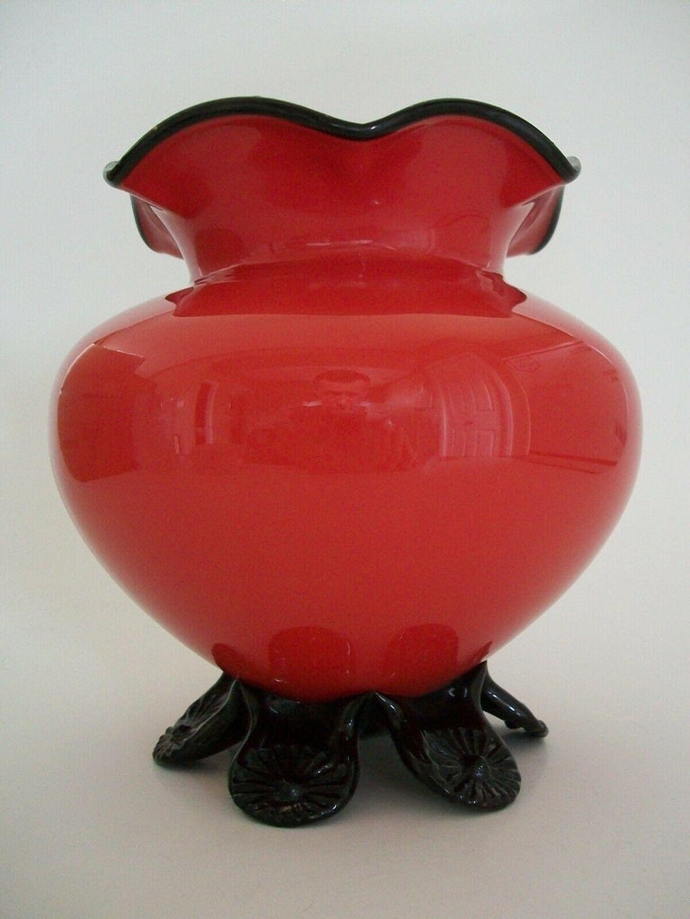 Michael Powolny - Loetz - Bohemian Red Tango Glass Vase - C.R., Early ...