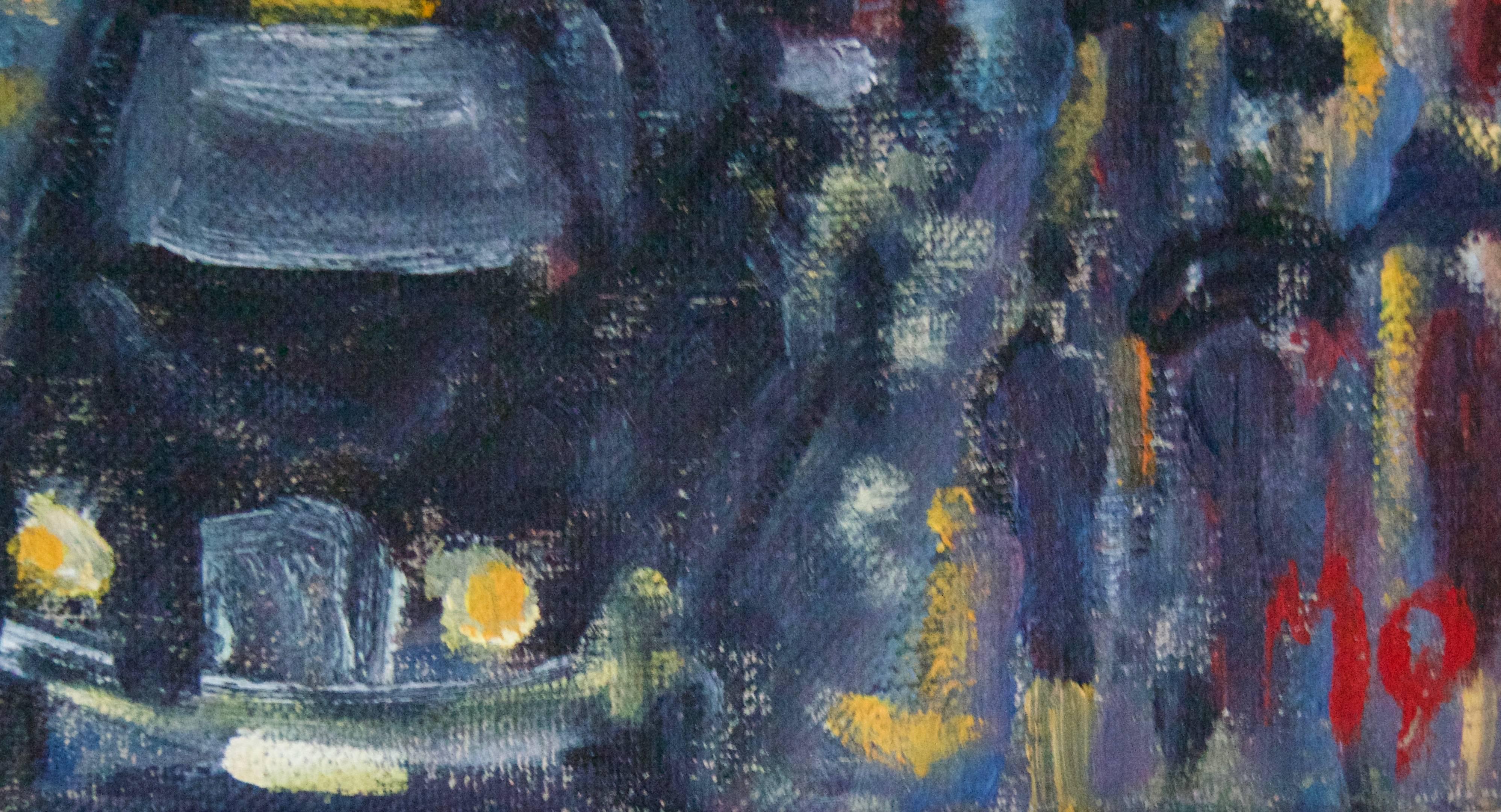 Michael Quirke - Rainy Night Shopping in London - Late 20th Century ...