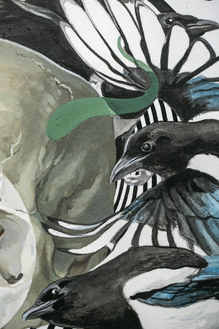 Michael Reedy - "His Own Self", Figurative Painting, Gouache and ...