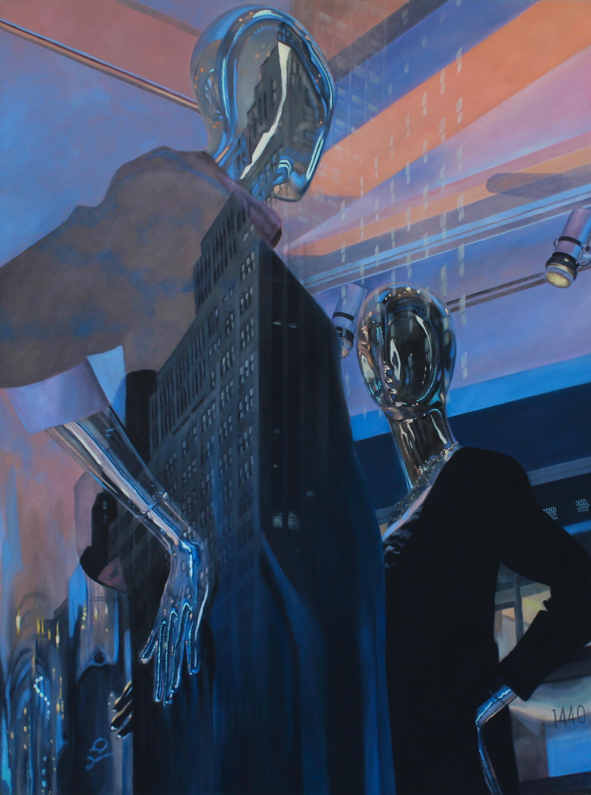 Katia Bellini - King in Blue, Painting, Oil on Canvas For Sale at 1stDibs