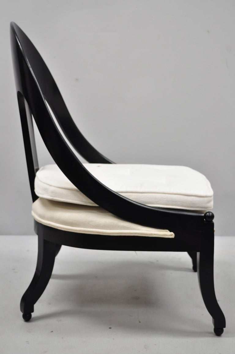 Michael Taylor for Baker Black Lacquer Spoon Back Slipper Klismos ...