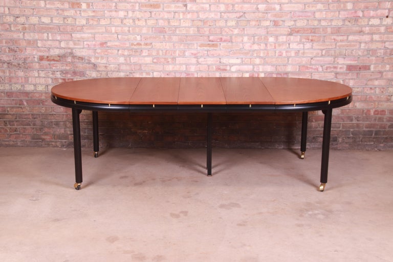 Michael Taylor for Baker Cherry and Black Lacquer Dining Table, Newly ...