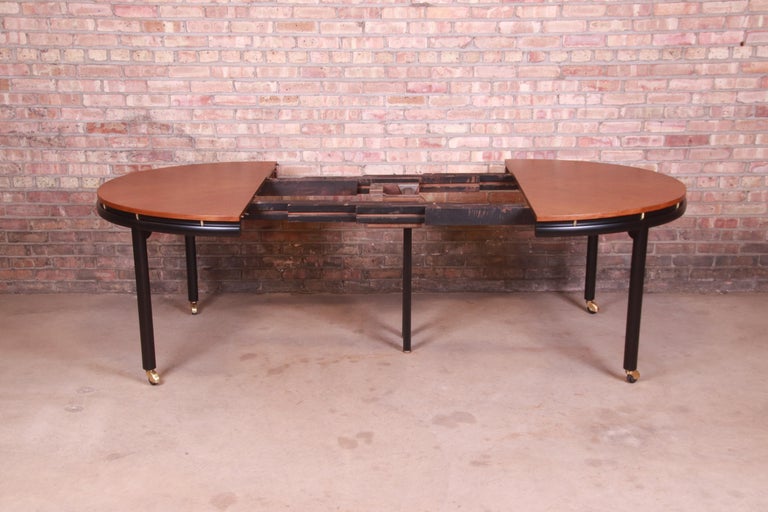 Michael Taylor for Baker Cherry and Black Lacquer Dining Table, Newly ...
