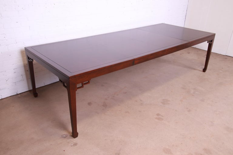Michael Taylor for Baker Furniture Chinoiserie Burled Walnut Dining ...
