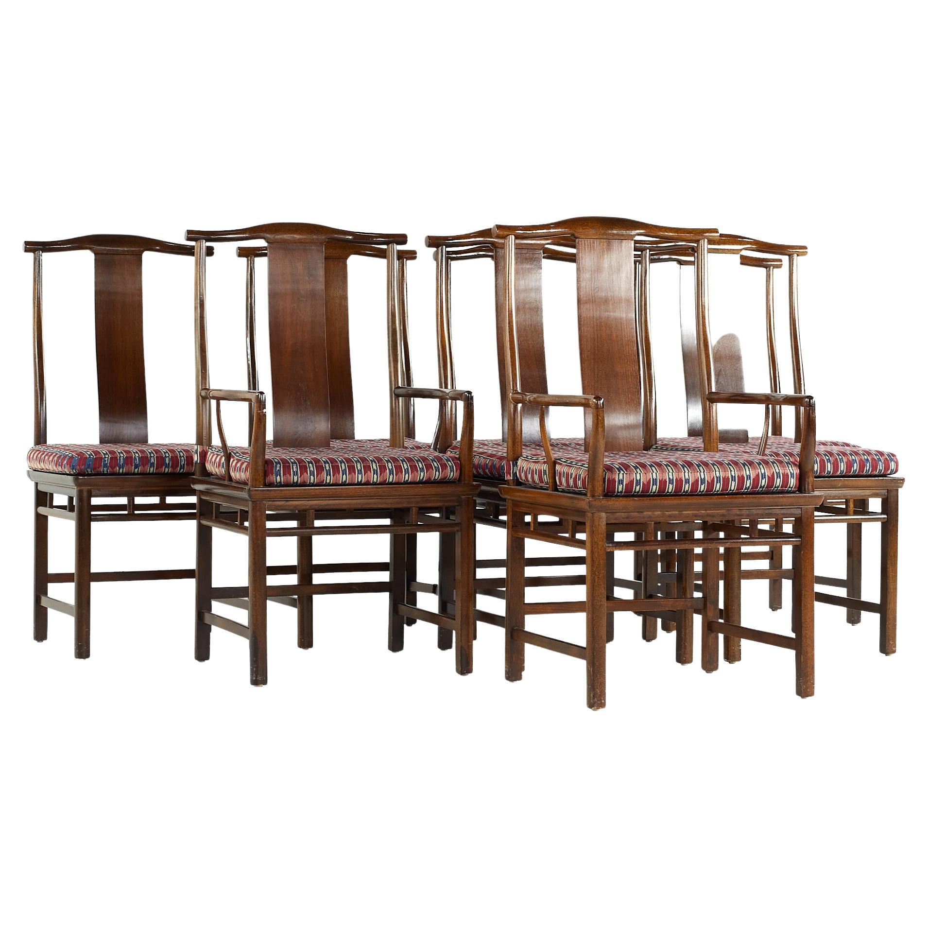 Michael Taylor Walnut 6 Dining Chairs Baker Furniture Far East ...
